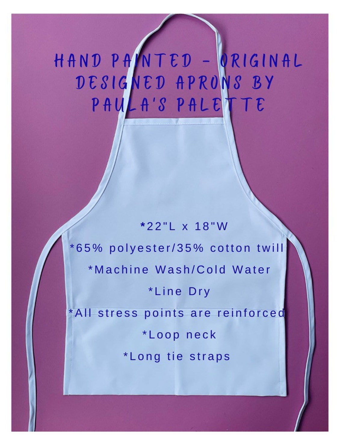 Hand Painted Apron Modern Art Apron All Ages Apron Teacher | Etsy