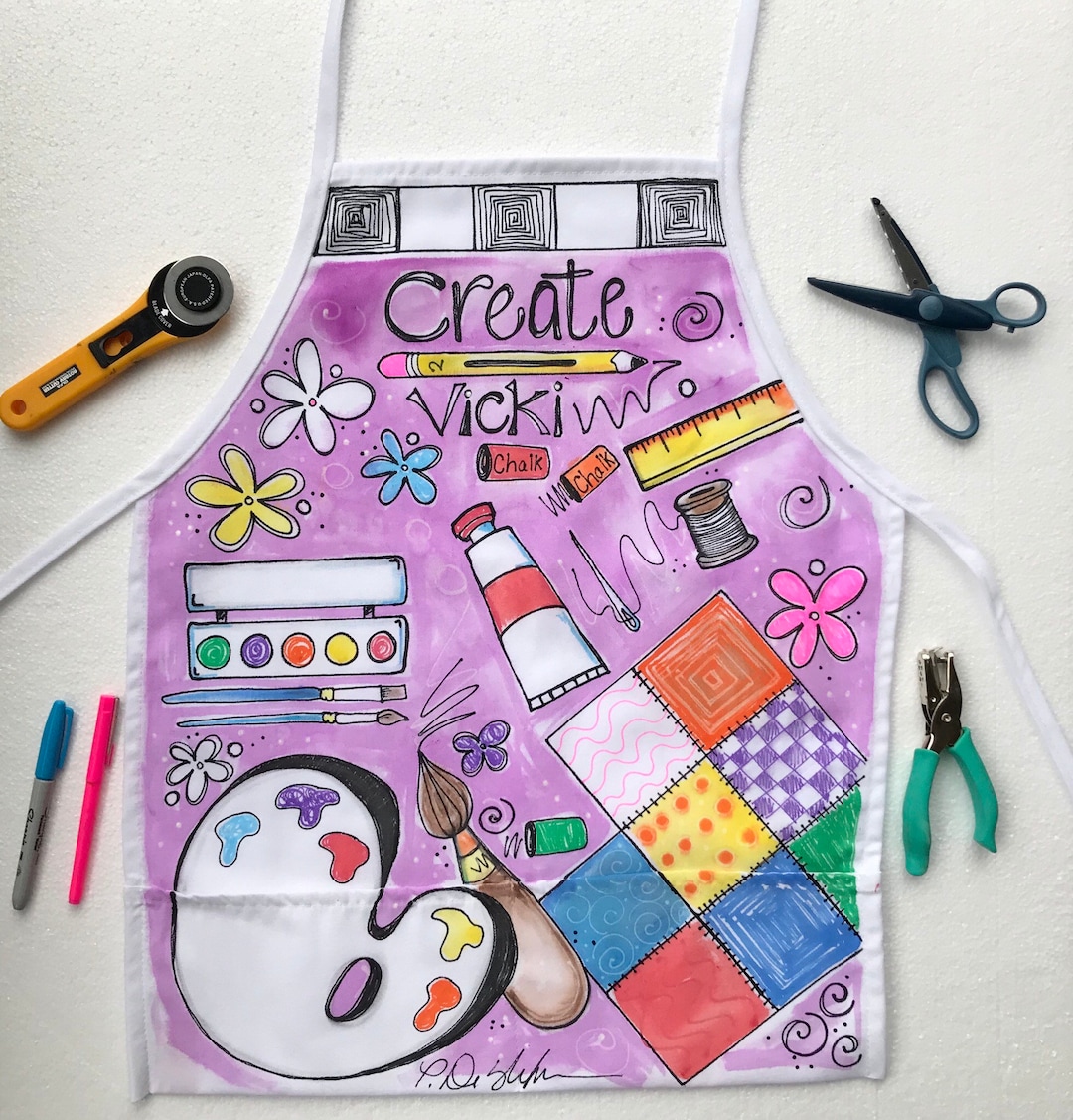 Personalized Artist Apron: Machine Washable Cotton-poly Craft Apron - Etsy