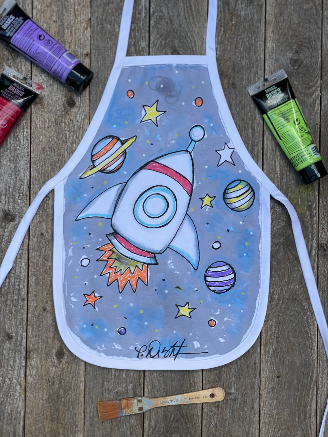 Rocket Apron, Space Ship Apron, Apron for Boys, Aprons for Girls, Girls ...