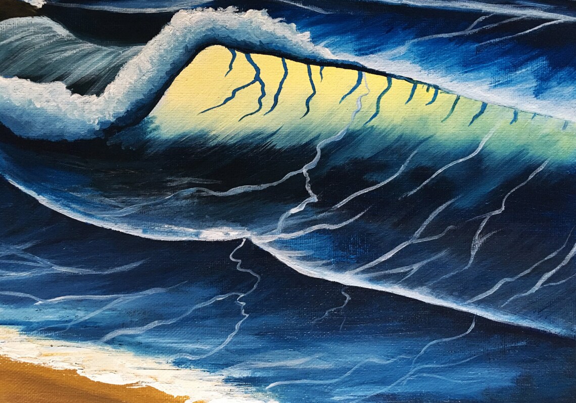 Ariel's Wave bob Ross-style Little Mermaid Painting - Etsy UK