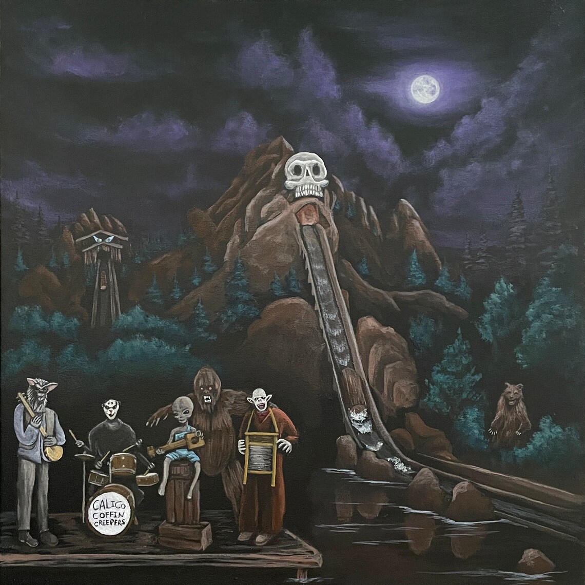 Log Ride Halloween Hootenanny PRINT From Knott's Into the Fog Art Show ...