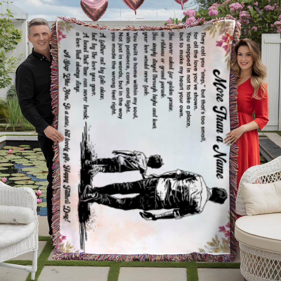 More Than A Name Poem Fringed Woven Blanket, Father's Day Gift, Dad ...