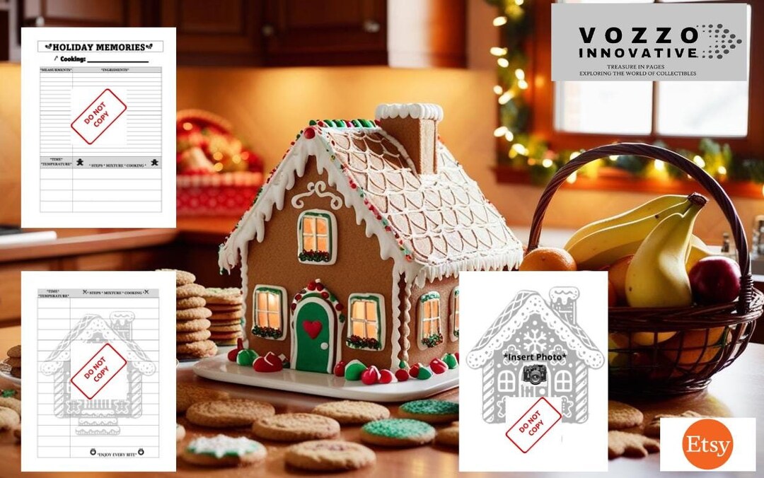 Holiday Christmas Recipe Book Page Template, Printable, Journal ...