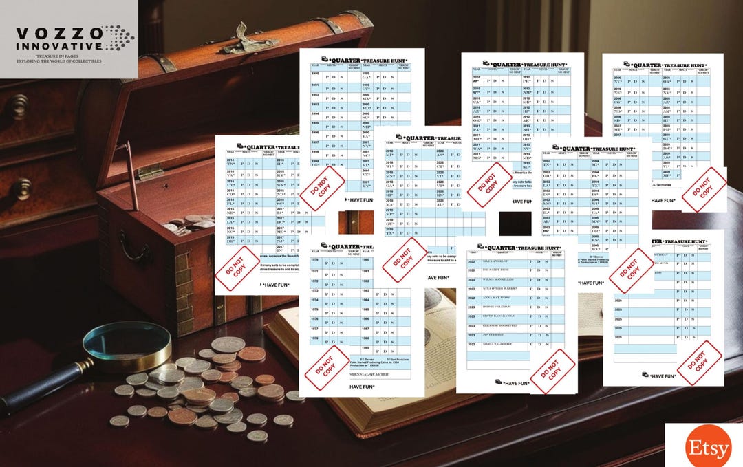 Quarter Treasure Hunt: Coin Collection List, Beginners, Numismatic - Etsy