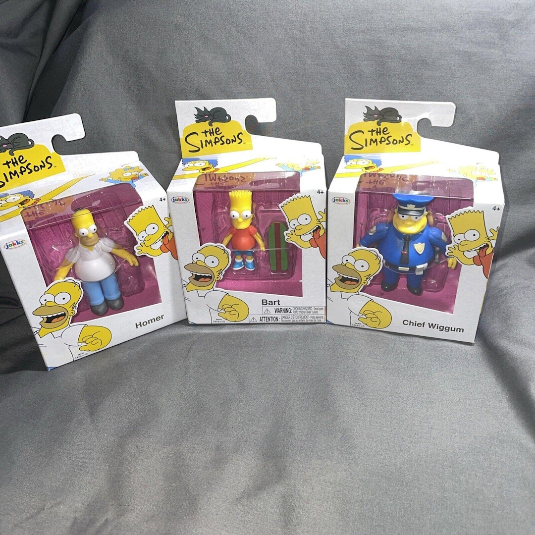 Lot of 3 the Simpsons Chief Wiggum ,home & Bart Figure 2.5 in ( 6 Cm ...