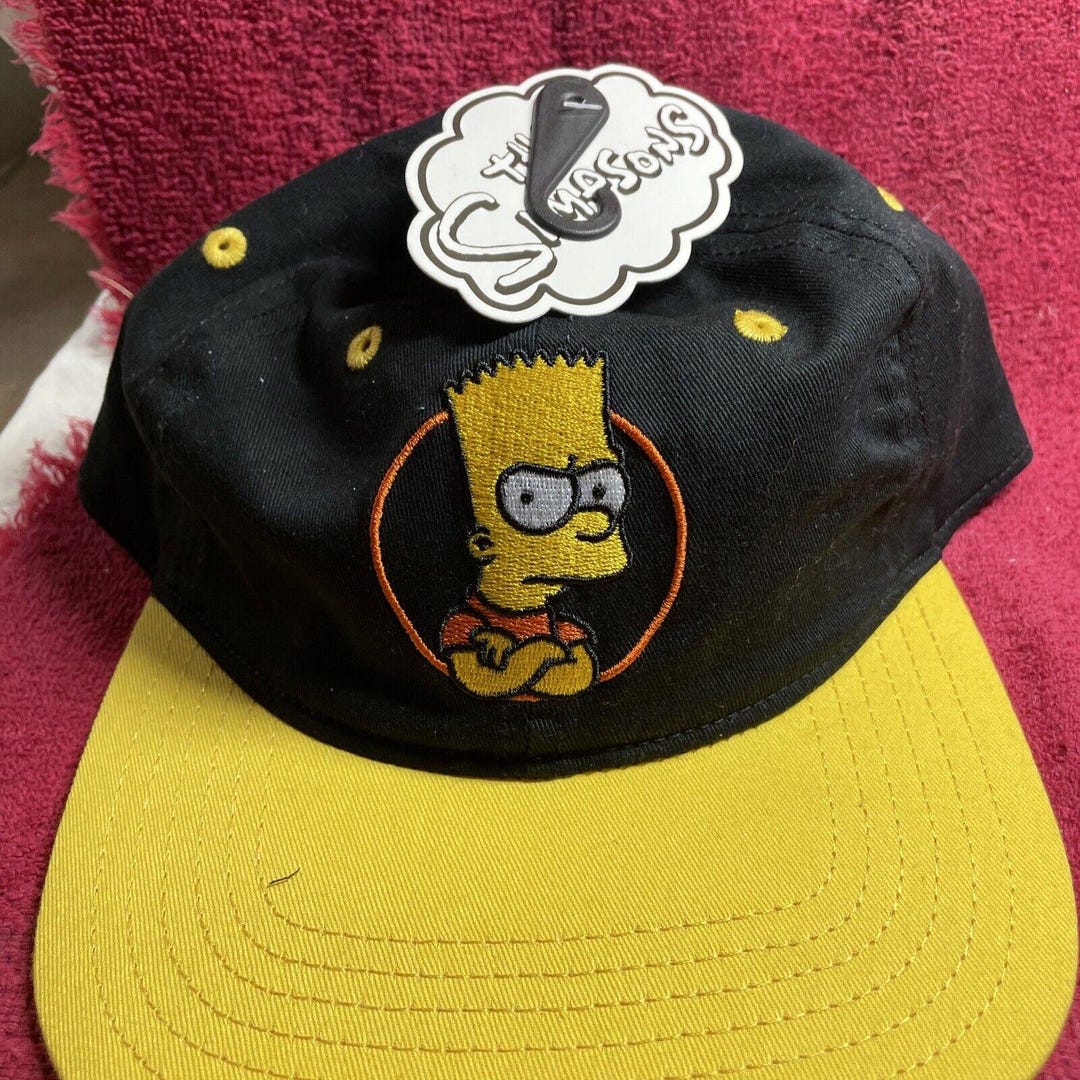 New BART SIMPSON HAT Snapback Dad Hat 90s Retro Black Yellow - Etsy