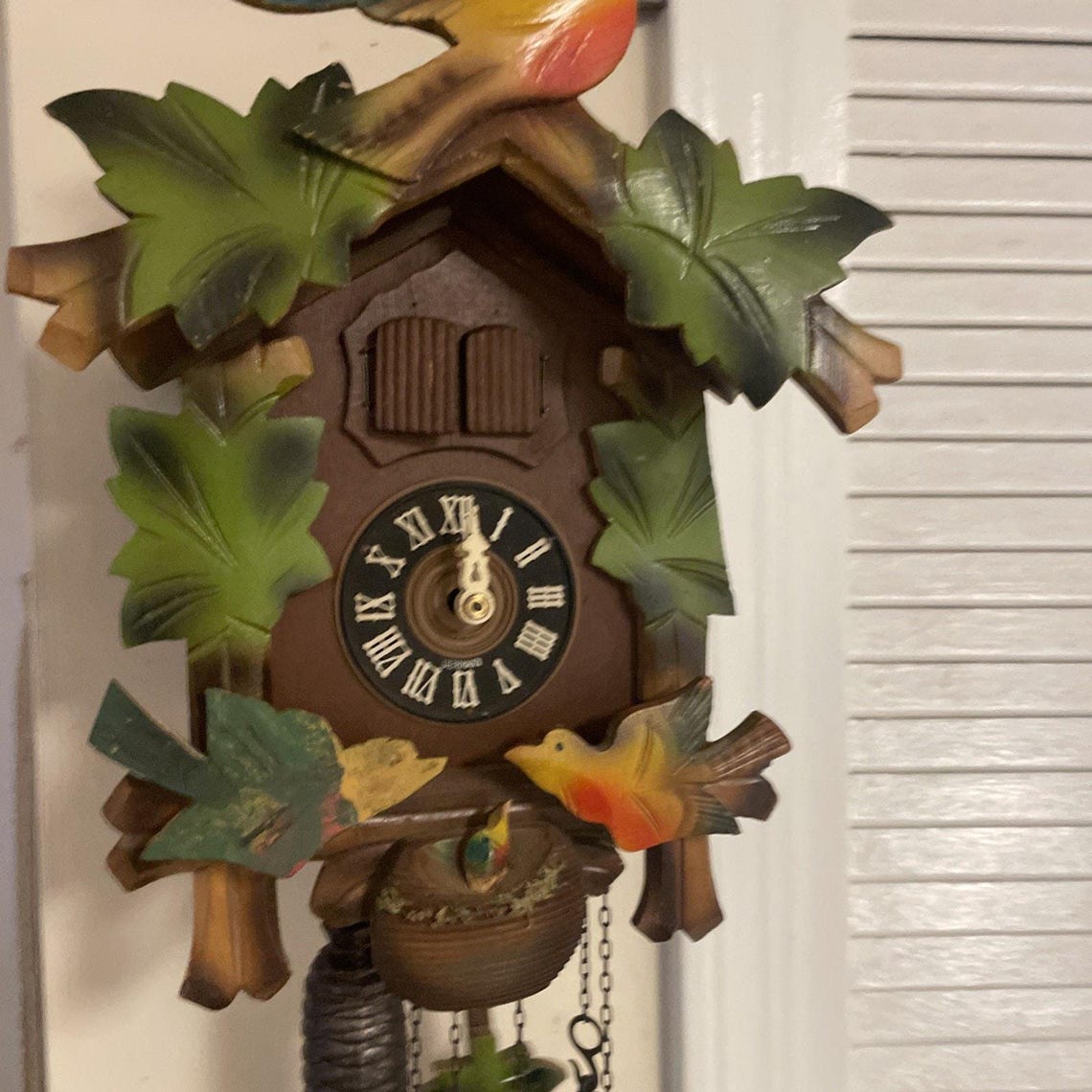 Cuckoo Clock FEEDING CHICK Black Forest Clock Works It Coo Coo’s Music ...