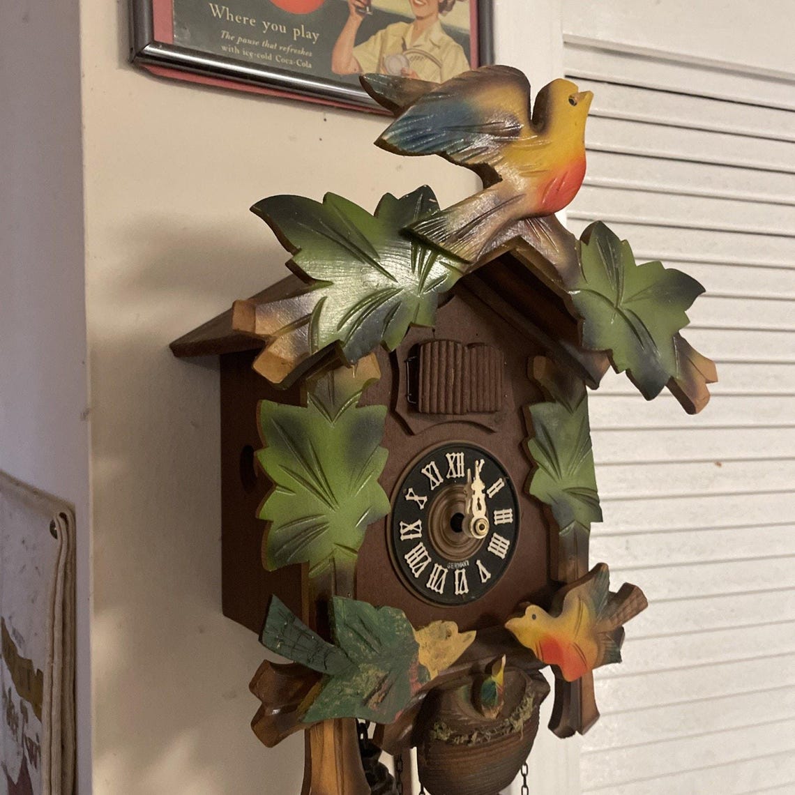 Cuckoo Clock FEEDING CHICK Black Forest Clock Works It Coo Coo’s Music ...