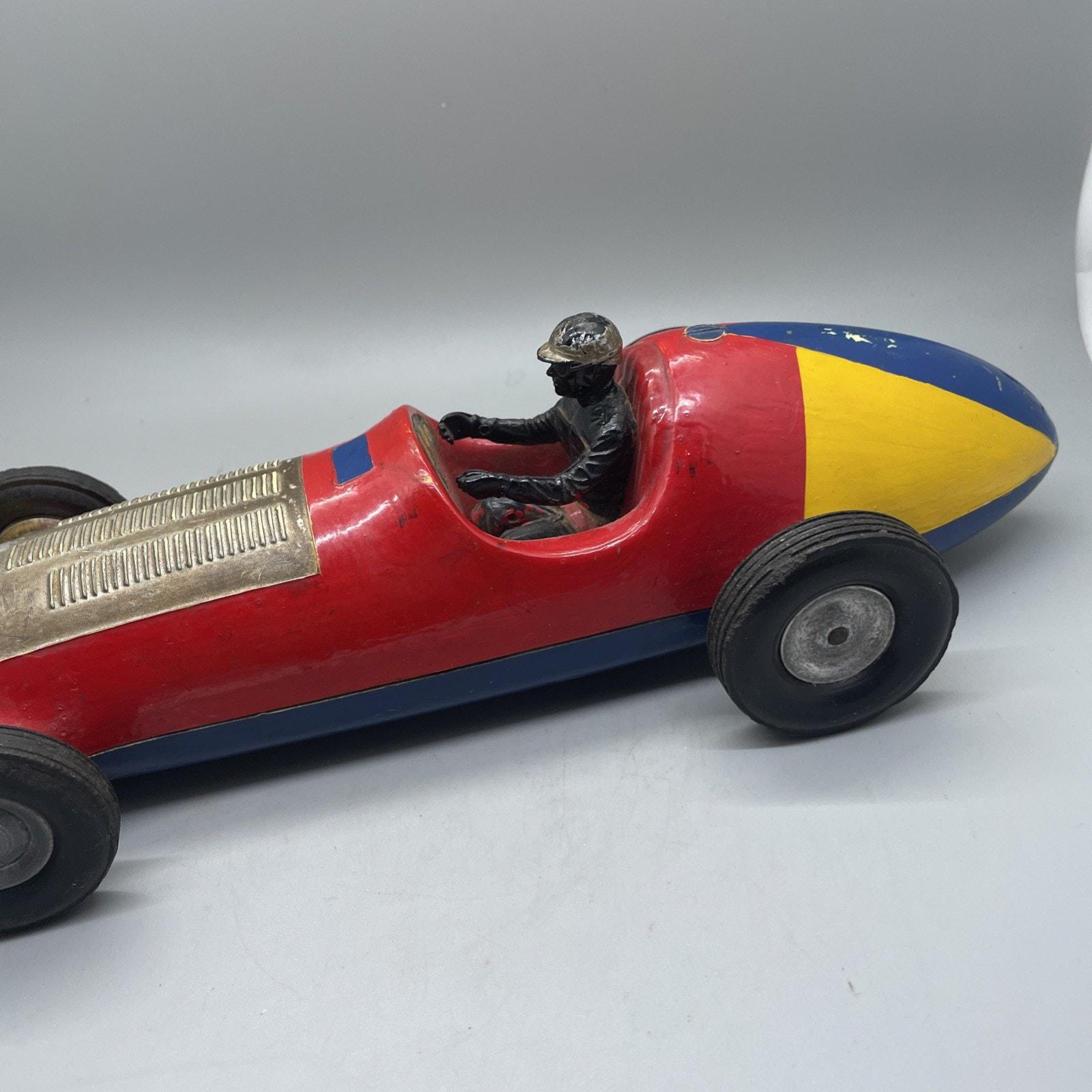 Vintage 1940‘s 50s Pagliuso Wind up Toy Race Car PAGCO JET Red #7 ...