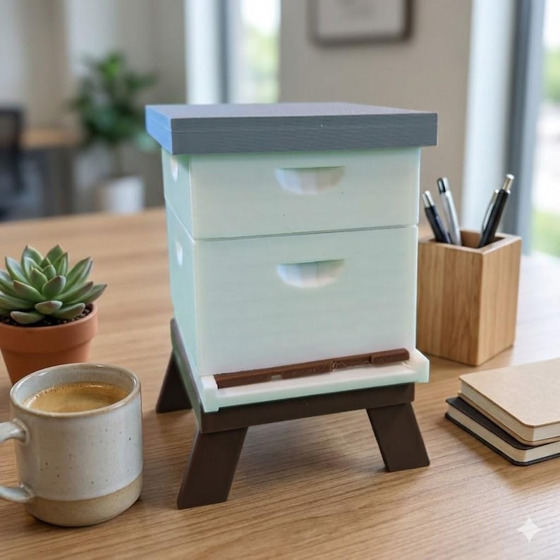 Desktop Beehive | Realistic Honey Bee Hive for Beekeeper Gift | 5 Inch ...