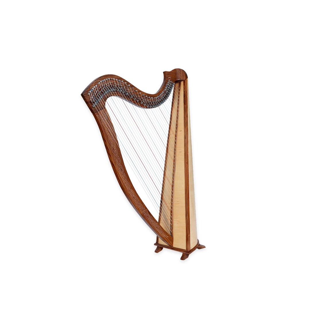 42-string Irish Lever Harp - White Chain Design - Handmade Wooden ...