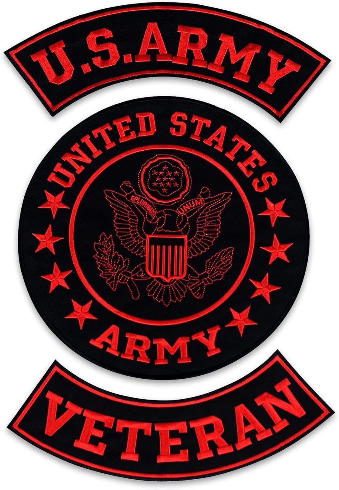 Army Veteran Patches Set for Veterans Bikers Motorcycle RED - Etsy