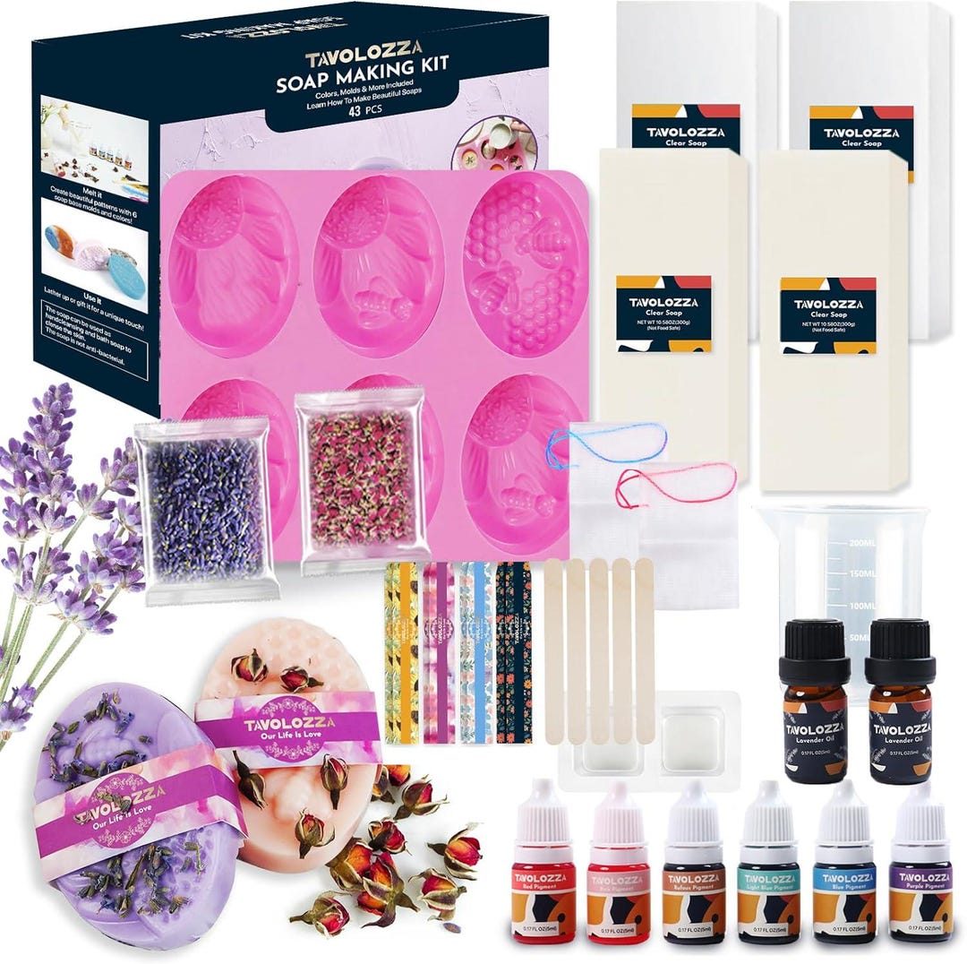 Beginner Soap Making Kit, Organic Melt and Pour Base, Silicone Mold and ...