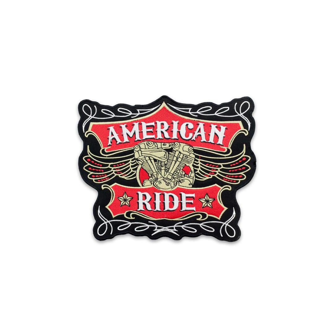 American Ride Biker Back Patch – Embroidered Motorcycle Vest Patch - Etsy