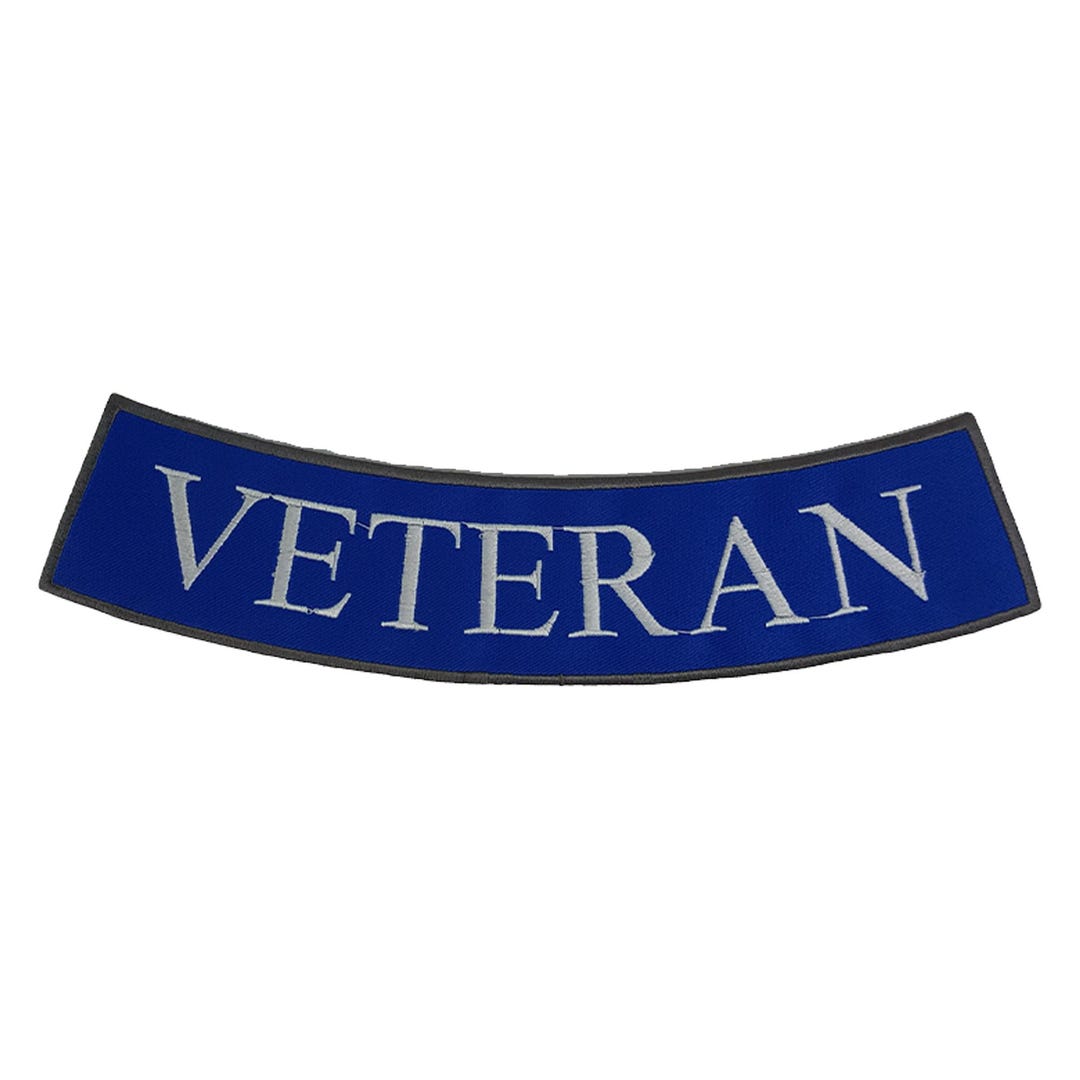 Veteran Rocker Patch, 11 X 2.5 Inch Embroidered Military Service Sew on ...
