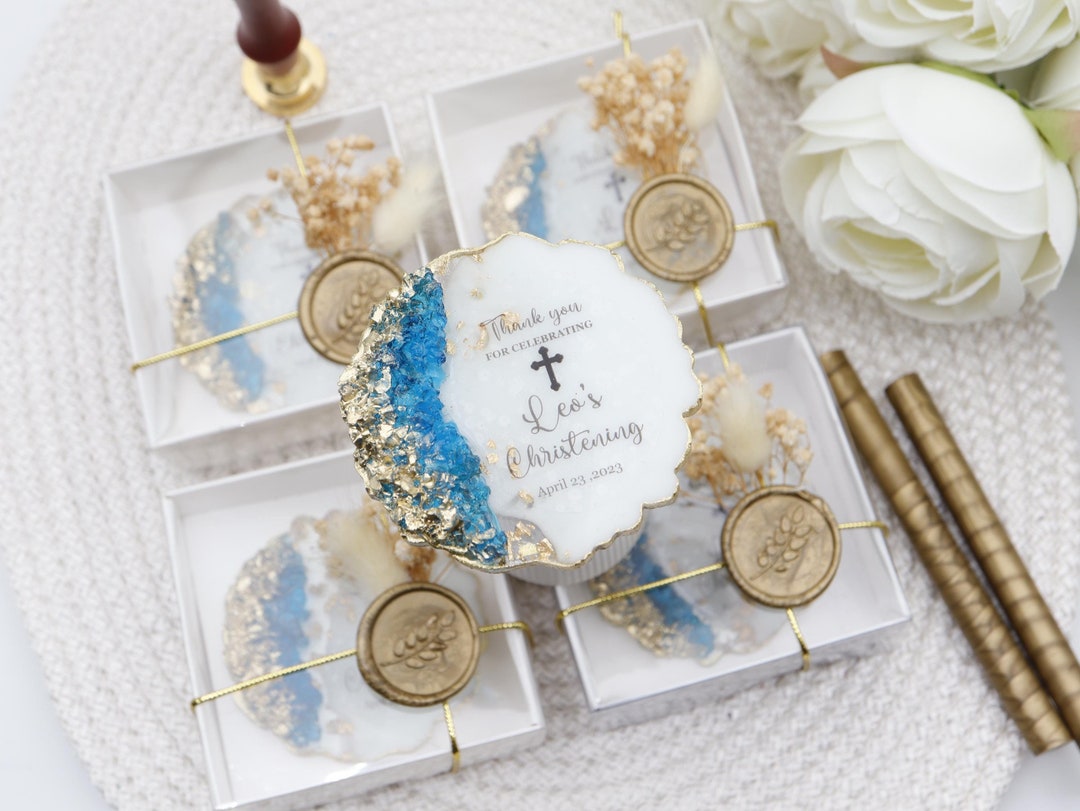 Custom Baptism Favors, Golden Baptism Epoxy Magnet Favor for Boy & Girl ...