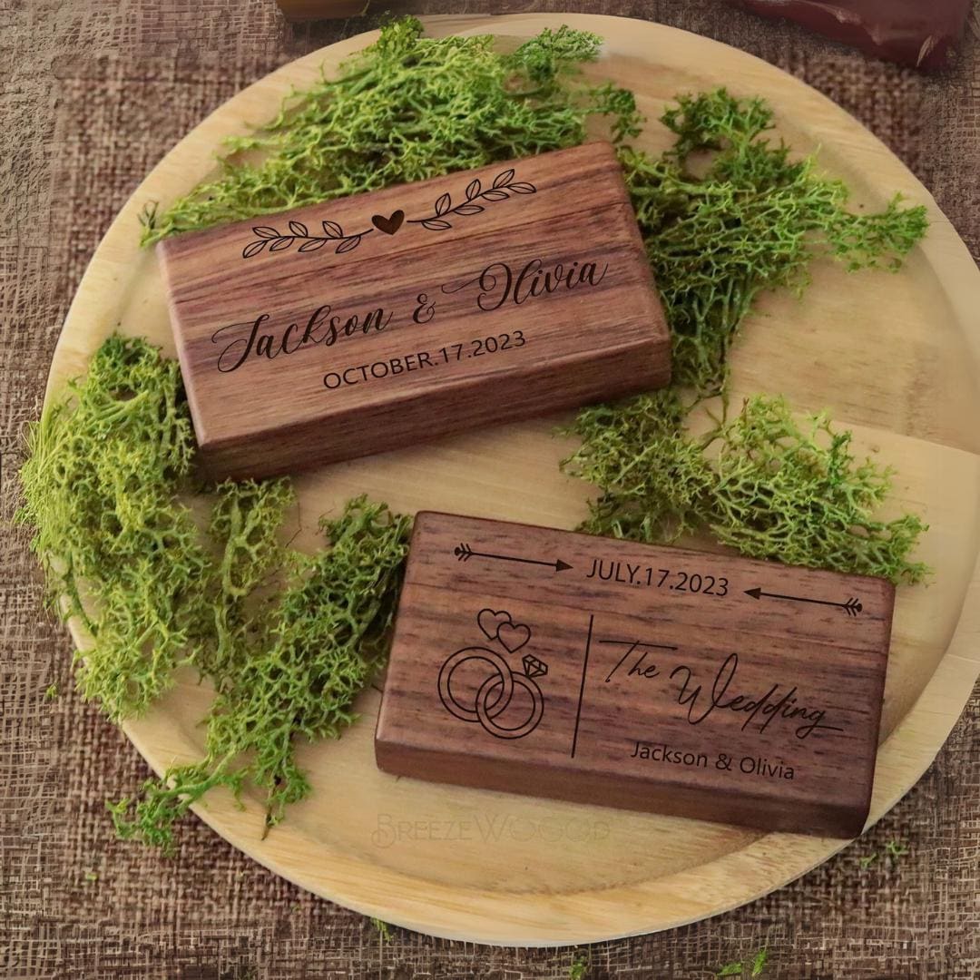 Personalized Wooden Double Ring Box: Proposal Keepsake - Etsy
