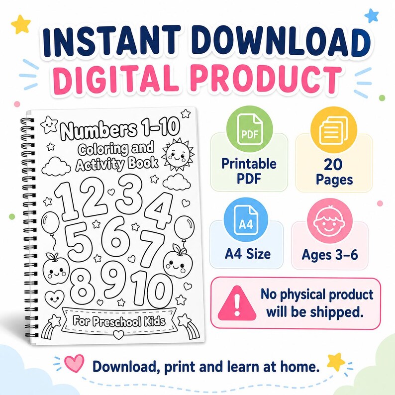 Numbers 1-10 Worksheets | Preschool Math Activity Book | Counting ...