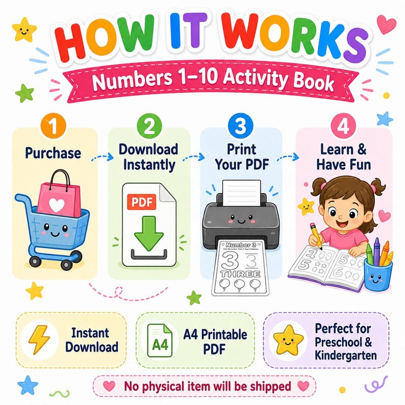 Numbers 1-10 Worksheets | Preschool Math Activity Book | Counting ...