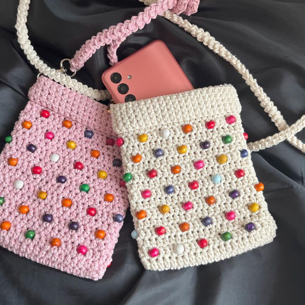 Crochet Beaded Phone Bag Pattern: Boho Mini Crossbody (PDF Pattern) - Etsy