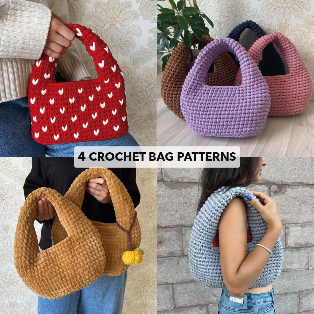 4 Viral Chunky Crochet Bag Patterns With Video Tutorial, Trendy DIY ...