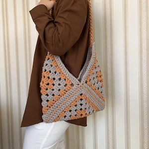 Triangle Crochet Bag Pattern PDF • Boho Granny Square Shoulder Bag ...