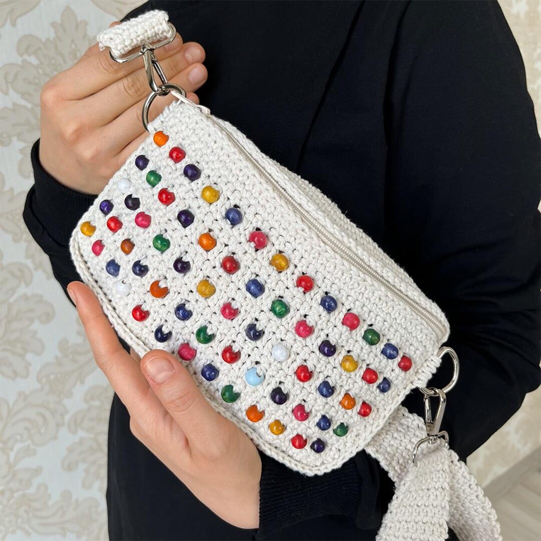 Beaded Crochet Bum Bag Pattern: DIY Waist Bag Tutorial (digital ...