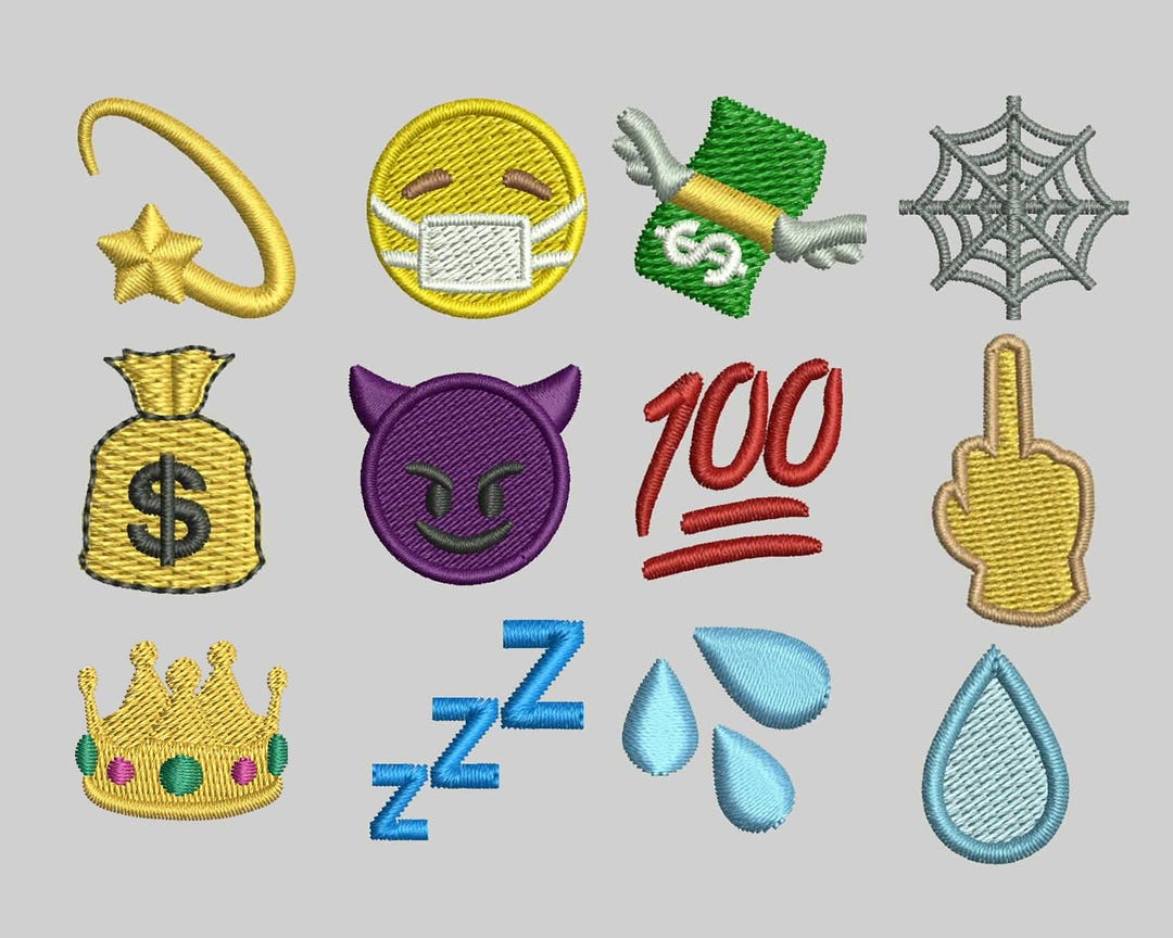 Emoji Pack Embroidery File DST FREE - Etsy