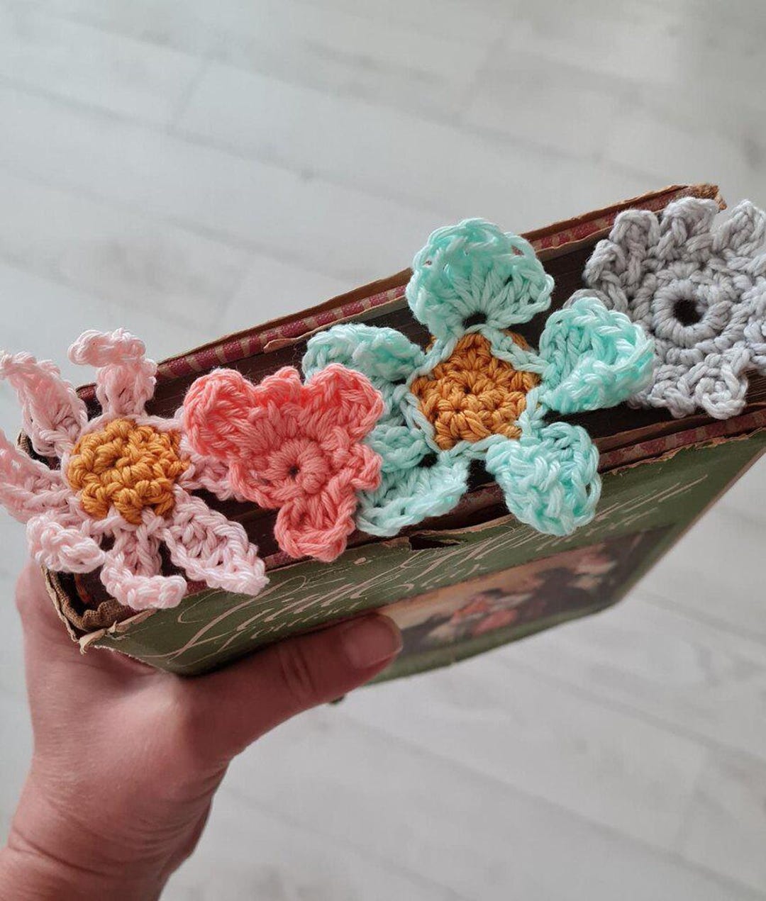 Flower Bookmark Crochet Pattern 4 Types Digital PDF Automatic Immediate ...