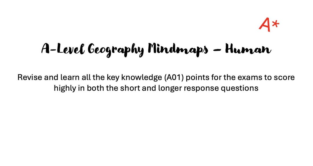 A Level Human Geography Mindmaps - Etsy