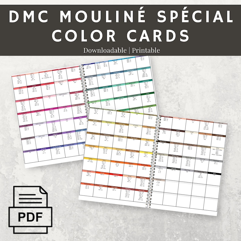 DMC Mouliné Special Thread Color Cards: Printable Organization System ...