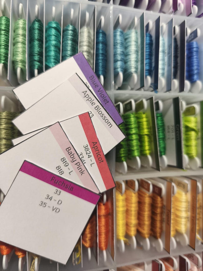 PDF DMC Color Cards |thread Organization System| Printable Color Cards ...
