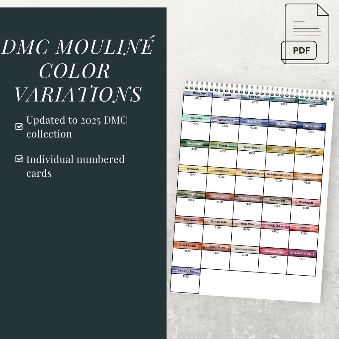DMC Mouliné Color Variations Cards | Thread Organization, 2025 Update ...