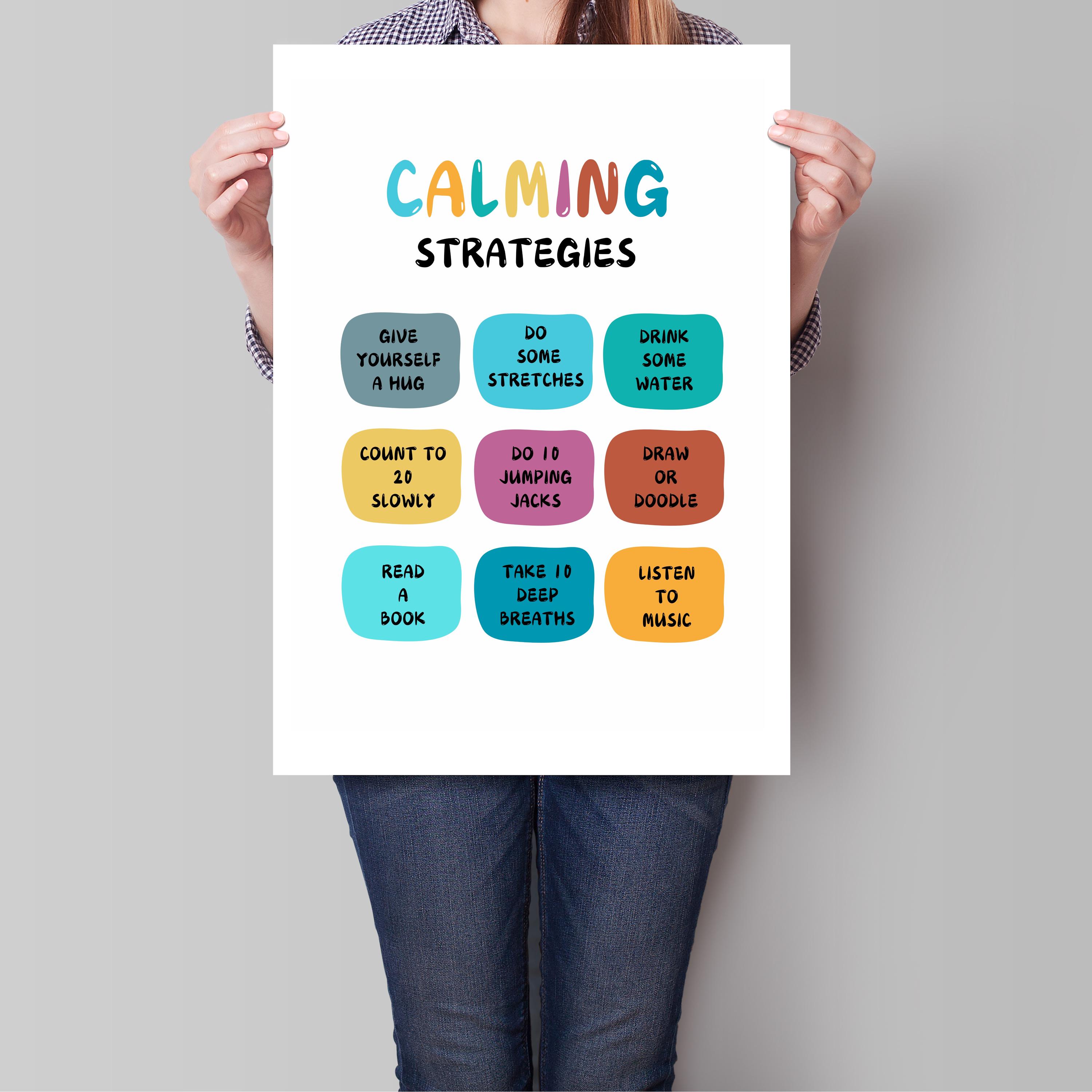 Calming Corner Strategies Poster Chart Therapy Office Decor Print ADHD ...