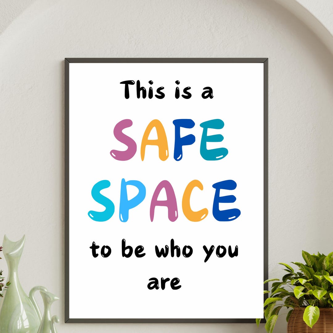 Safe Space Printable Poster Calming Corner Poster Mental Health Poster ...
