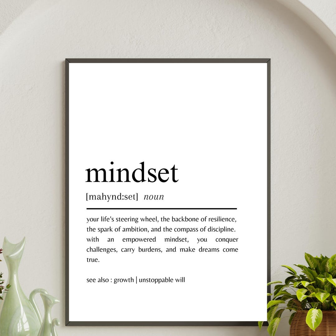 Mindset Definition Print Mindset Wall Art Mindset Print Office Wall ...