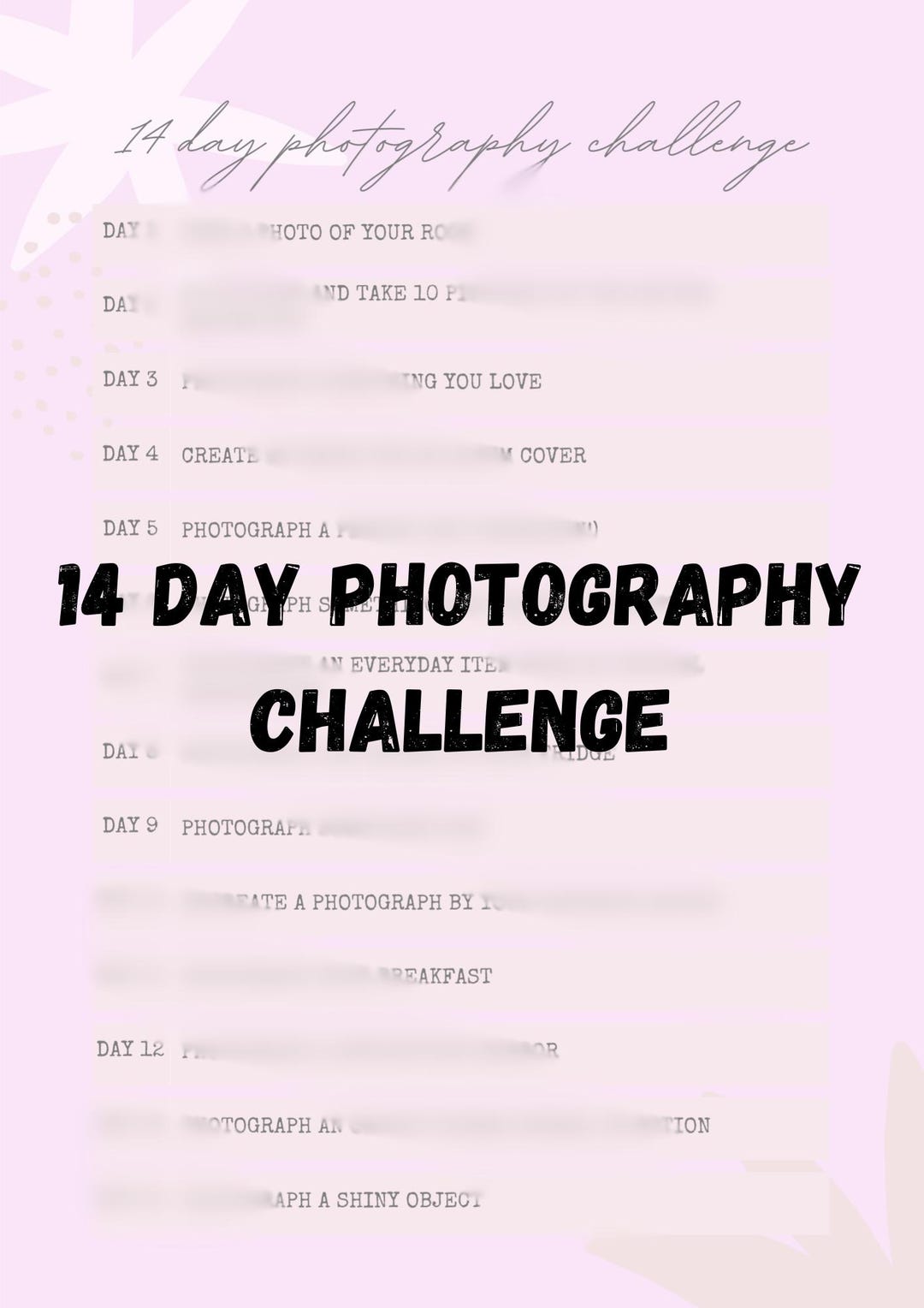 14 Day Photography Challenge to Improve Creativity / Ideas for ...