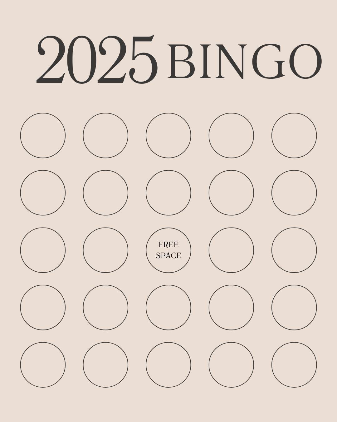 2025 Minimalist Bingo Card 3 Variations - Etsy