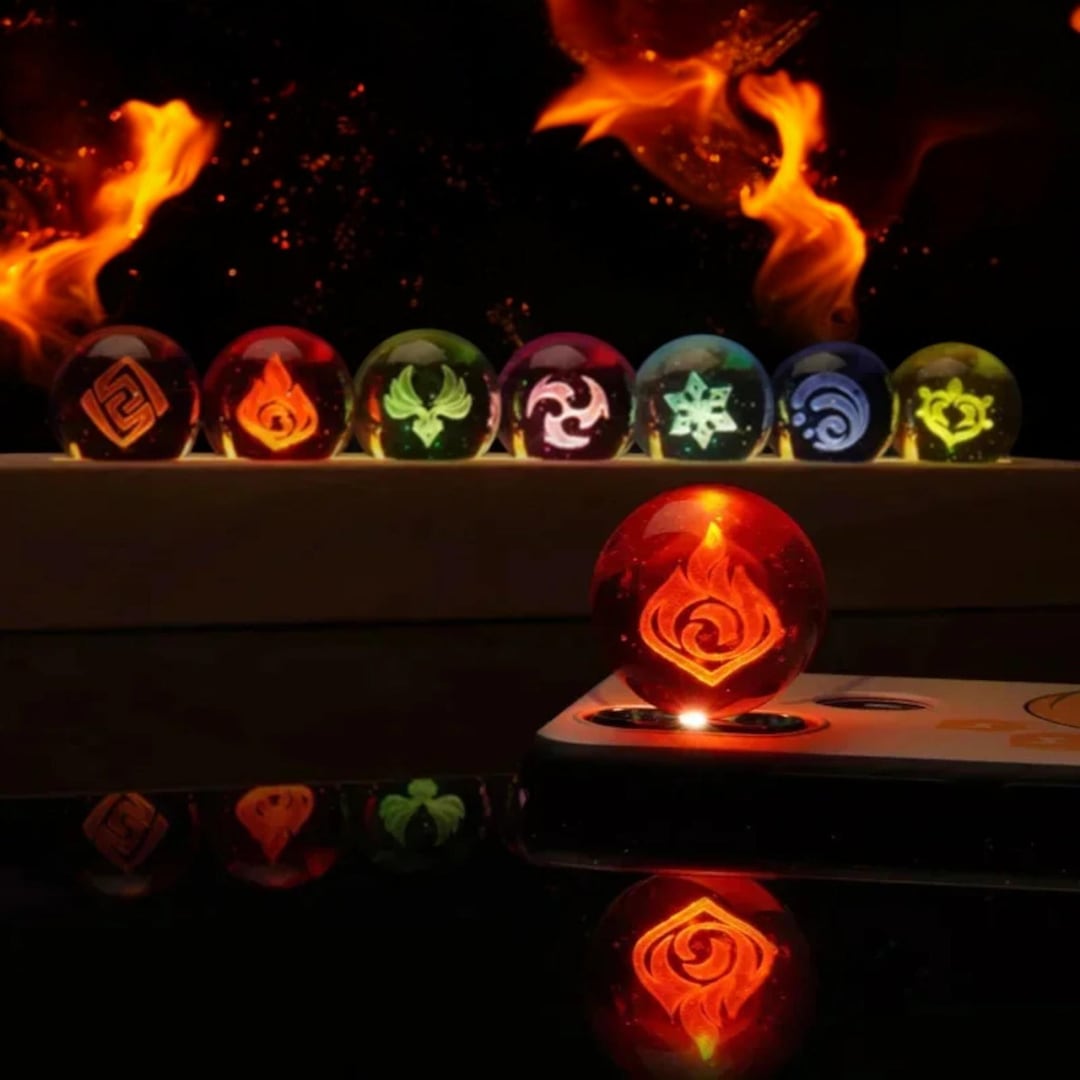 Genshin Impact Crystal Ball Figure Night Light With Base or Not – Seven ...
