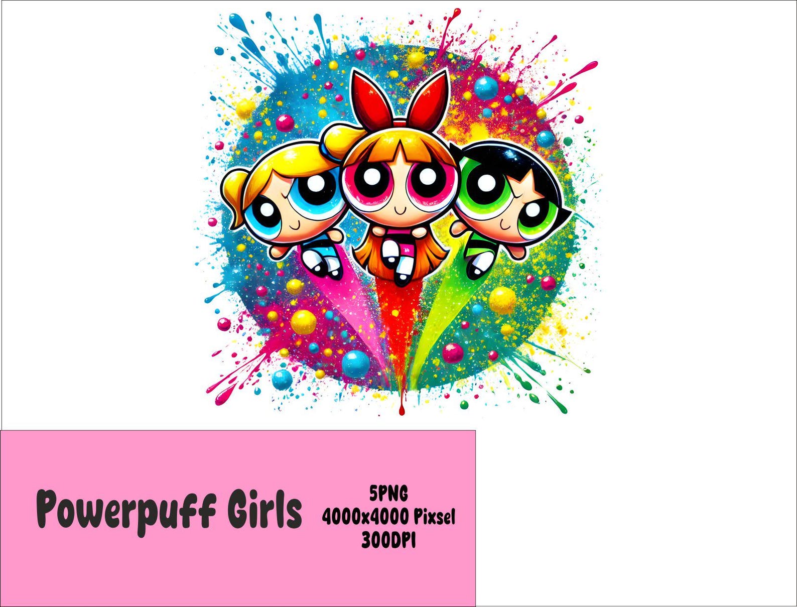 Powerpuff Girls 3 PNG Stitch Splash and Watercolor Png Powerpuff Girls ...