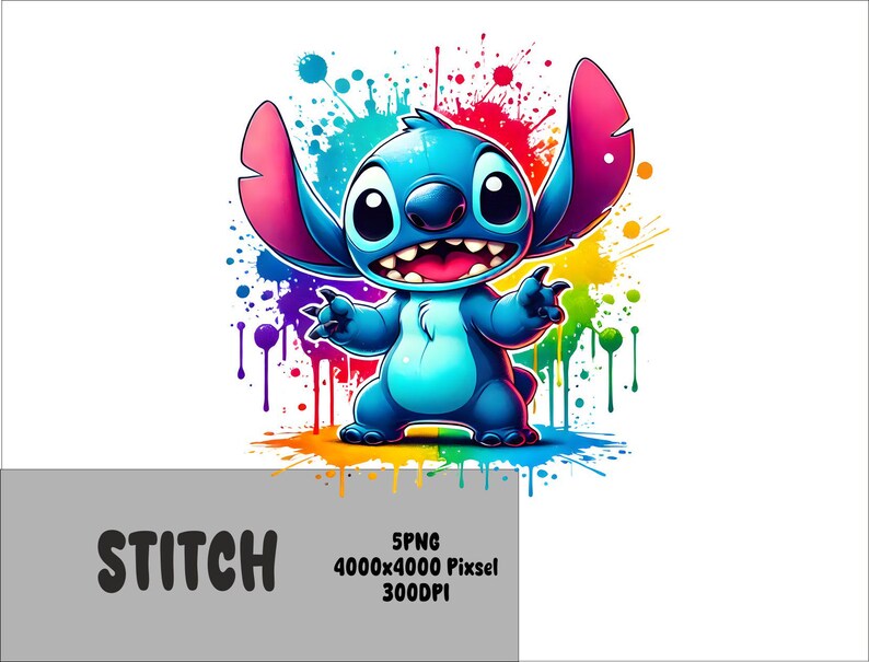 Stitch 3 PNG Stitch Splash and Watercolor Png Stitch Transparent PNG ...