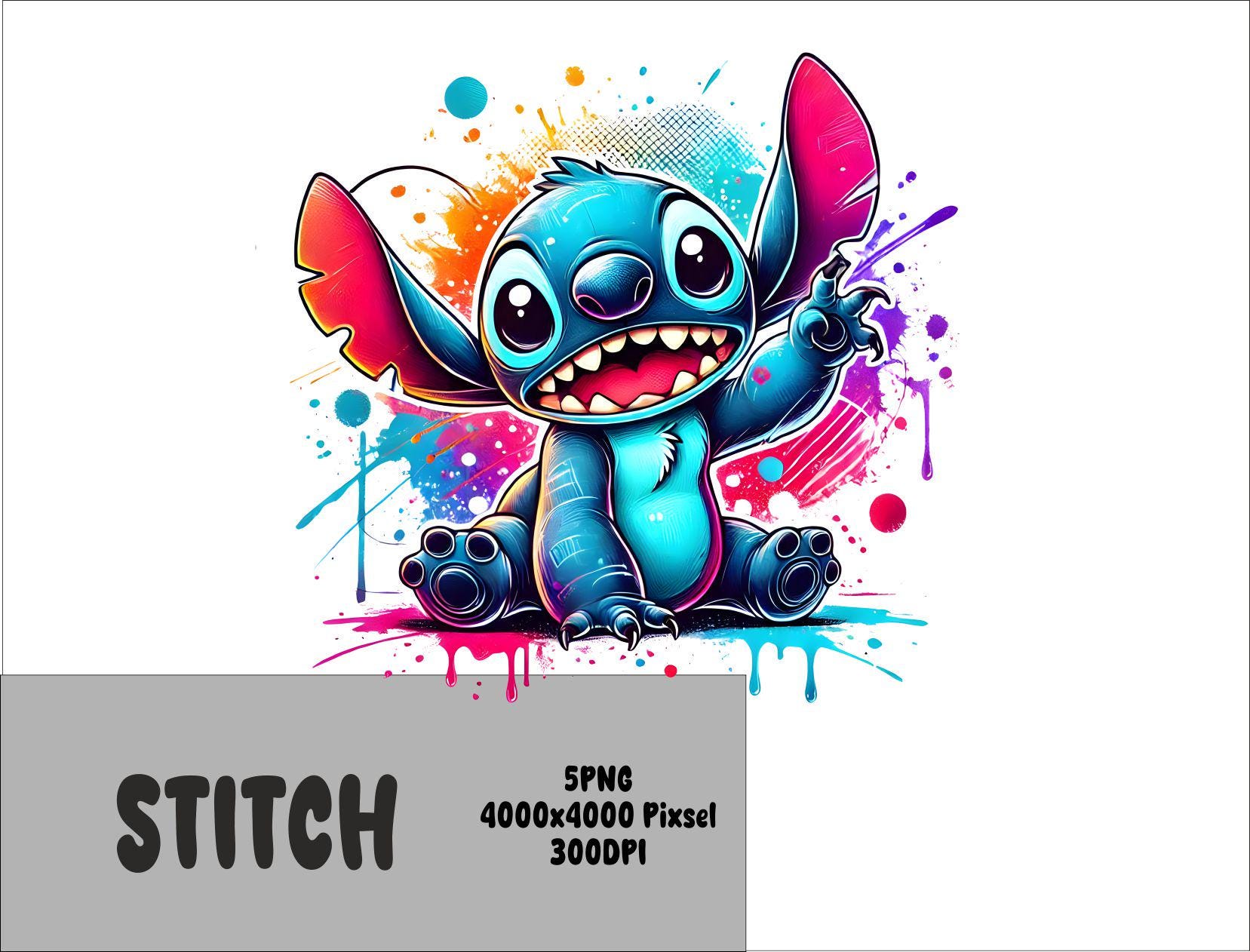 Stitch 3 PNG Stitch Splash and Watercolor Png Stitch Transparent PNG ...