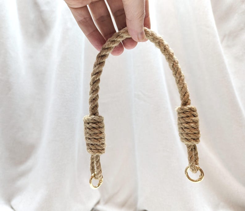 Jute Rope Bag Handles – Handbag Straps With Round Metal Clasps - Etsy