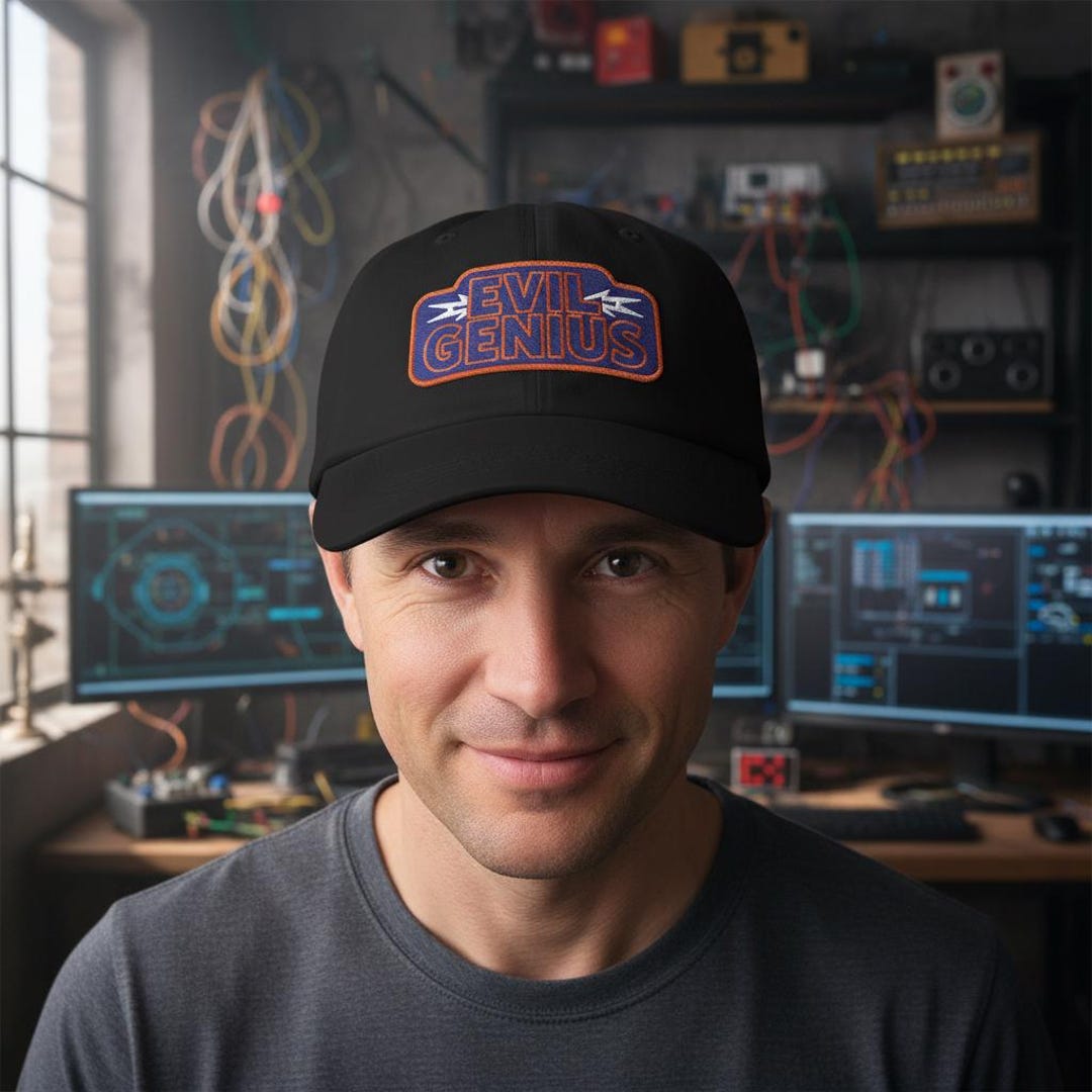 Evil Genius Hat • Funny Dad Cap • Nerd Geek Embroidered Cap • Gamer ...