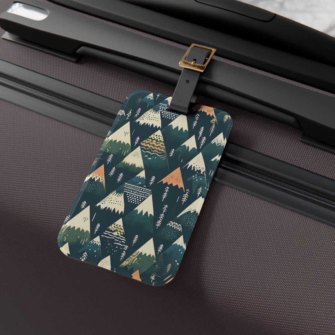 Green Mountains Luggage Tag, Travel Bag Tag, Nature Lover Gift, Hiking ...