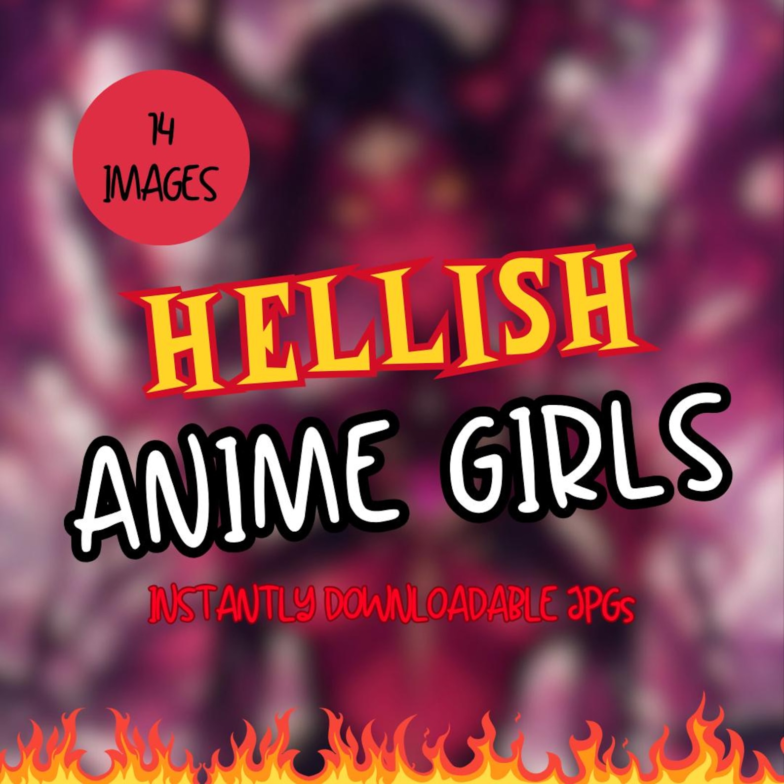 Hellish Anime Girls Bundle 14 Images Digital Downloadable Anime Waifus ...