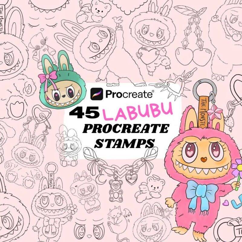 Labubu Outline Svg - Etsy