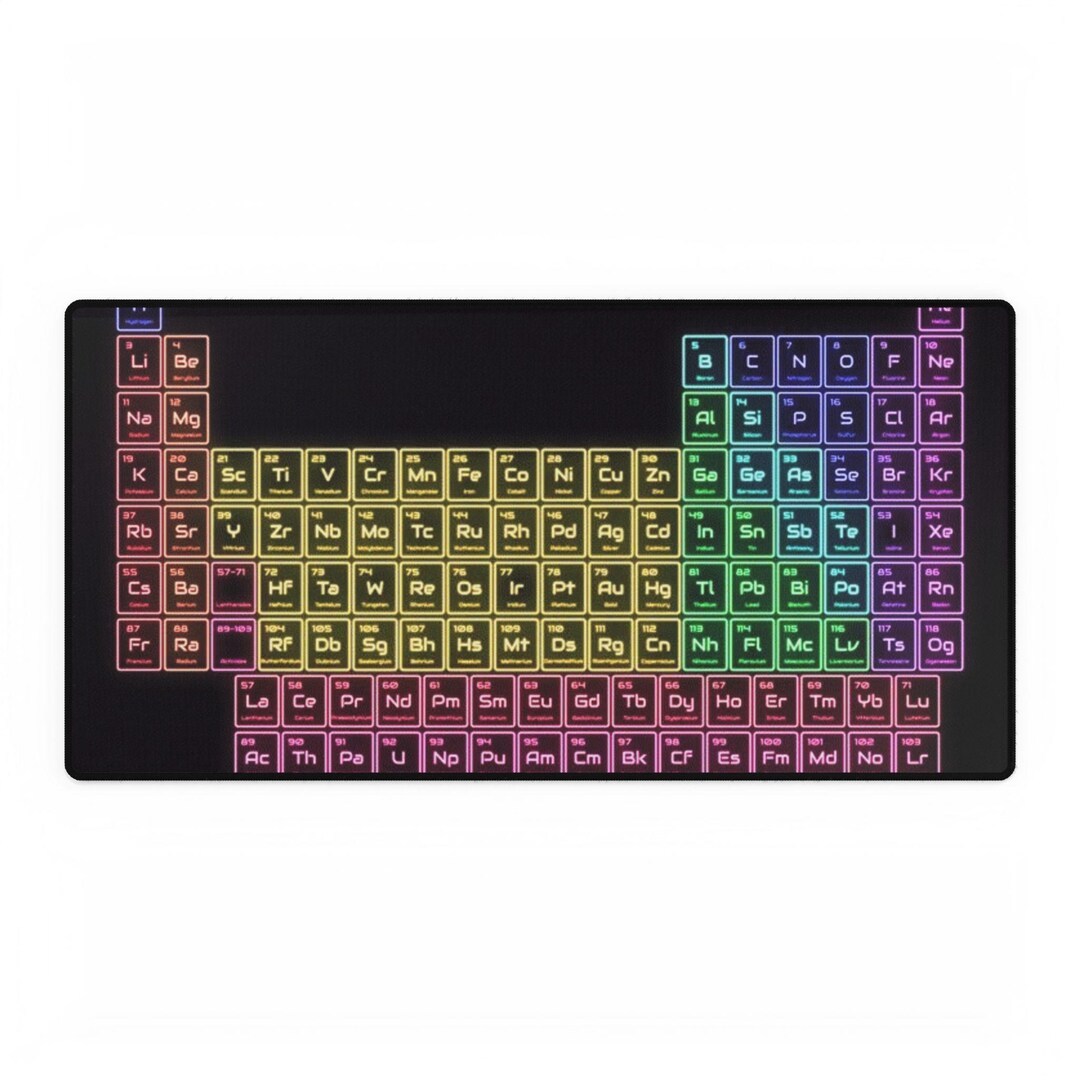 Gift Neon Periodic Table Desk Mat Non Slip Smooth Office Desk Mat for ...