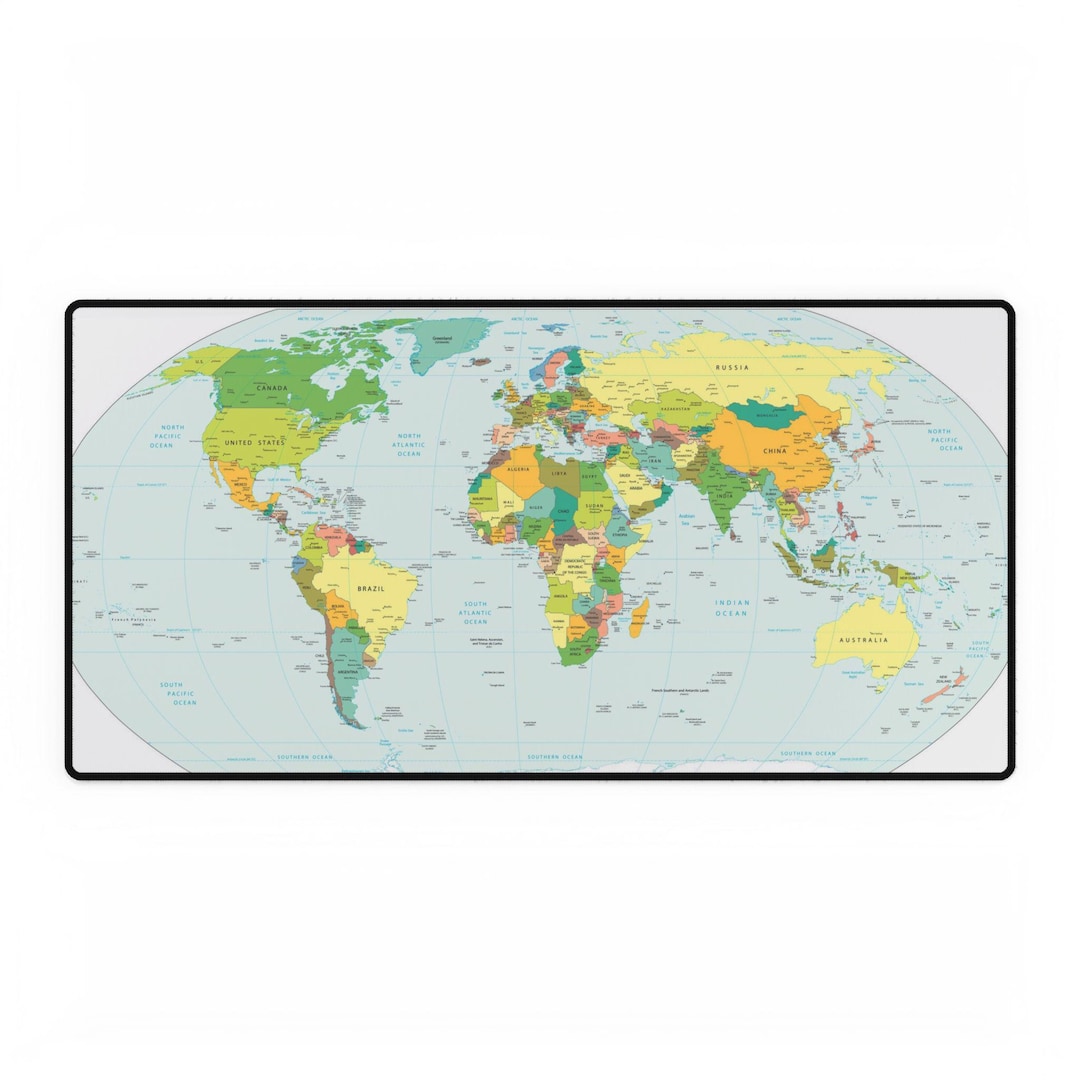 Gift World Map Desk Mat Non Slip Smooth Office Desk Mat for Him for Her ...