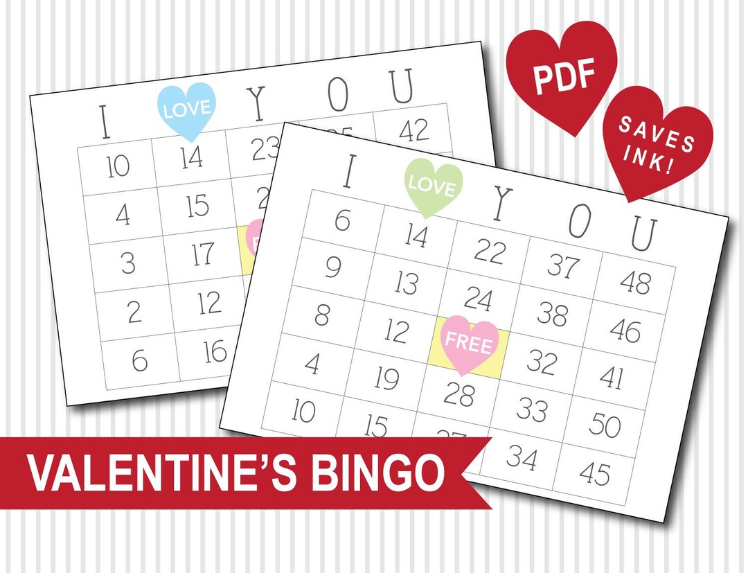 Valentine's Day Bingo PDF Download - Etsy